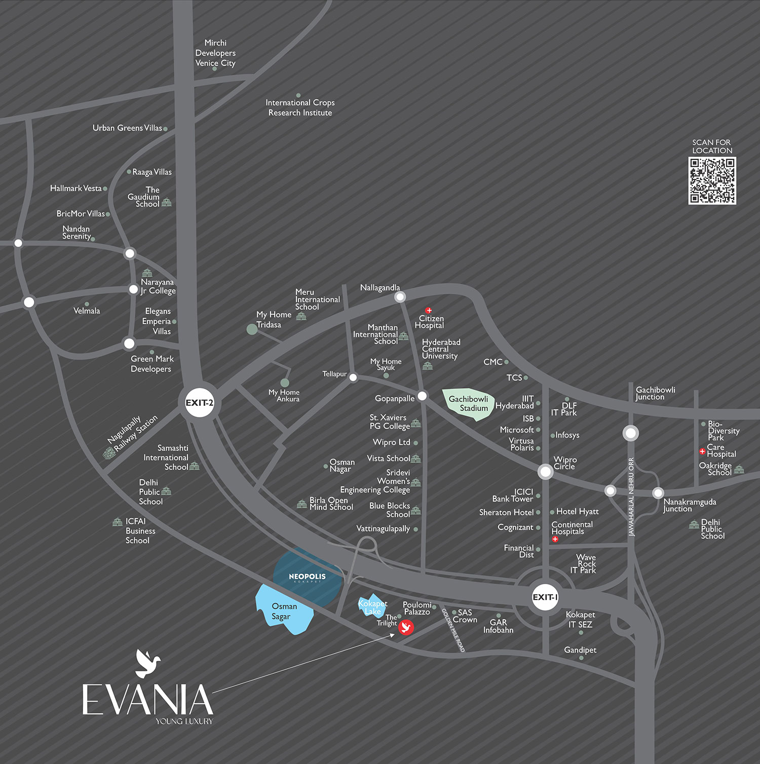 AVR Dvelopers Evania Location Map